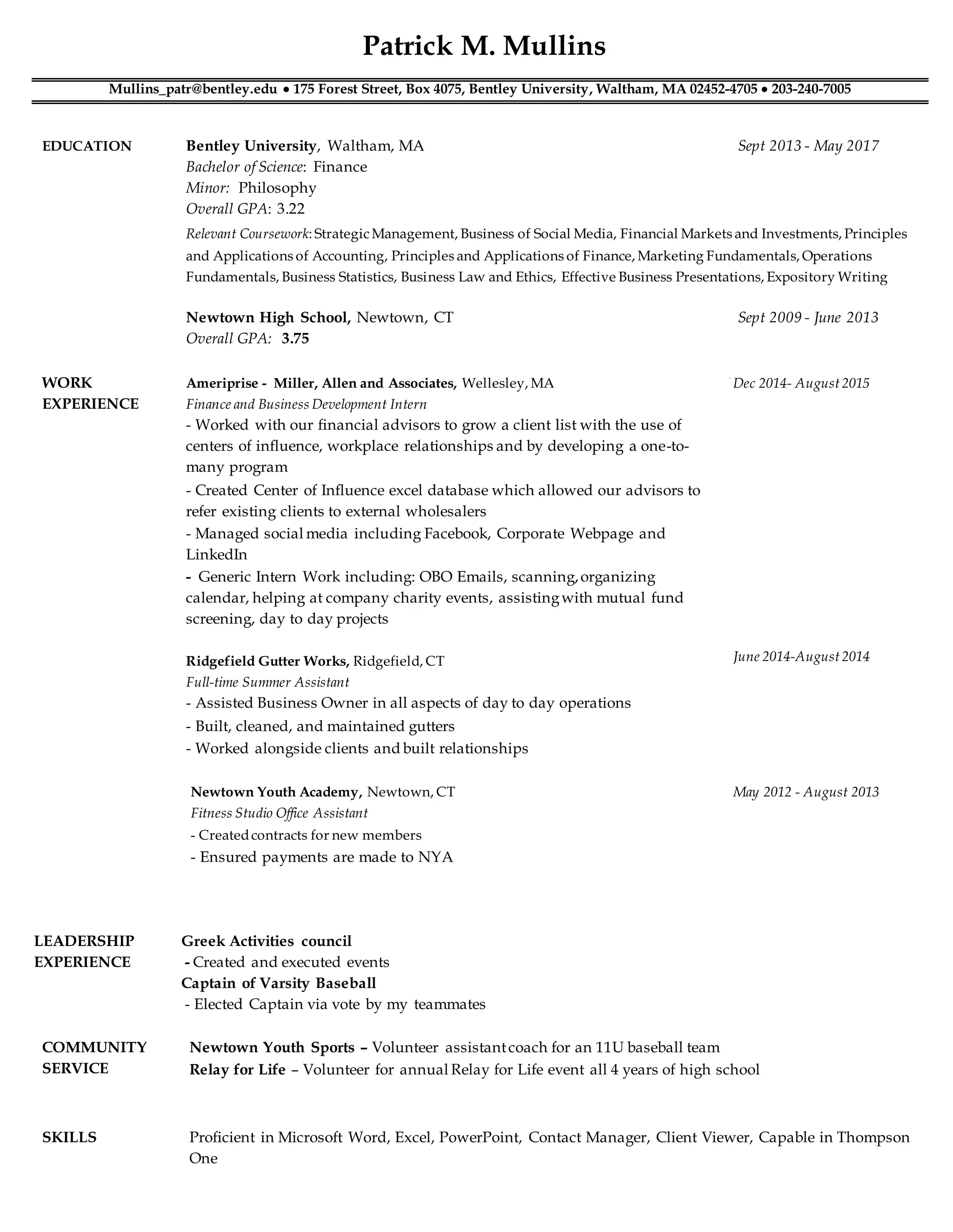 Pat Mullins Resume | PDF