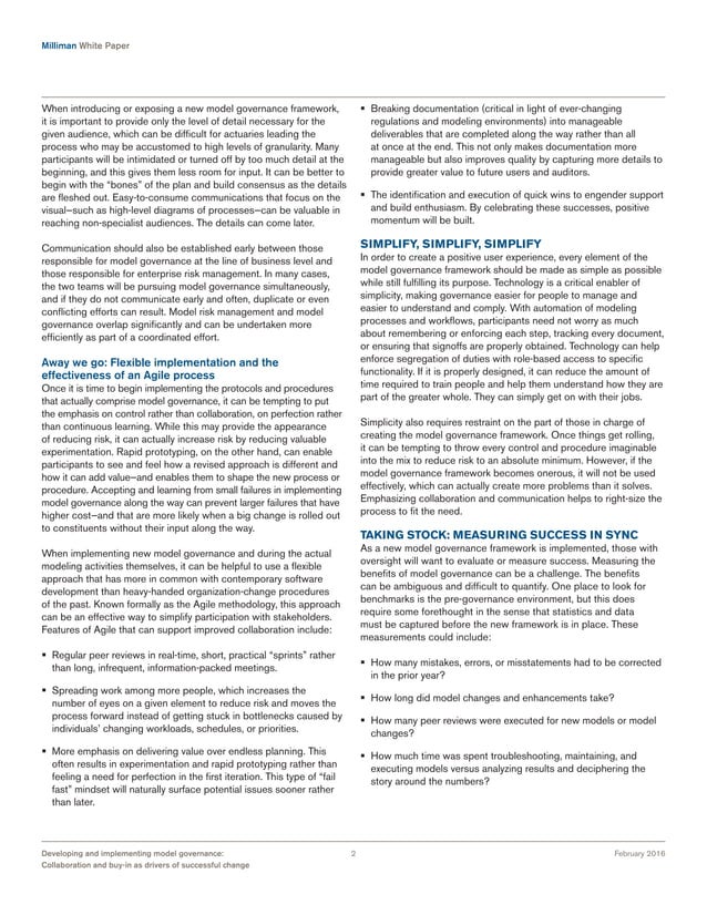 Developing and Implementing Model Governance | PDF