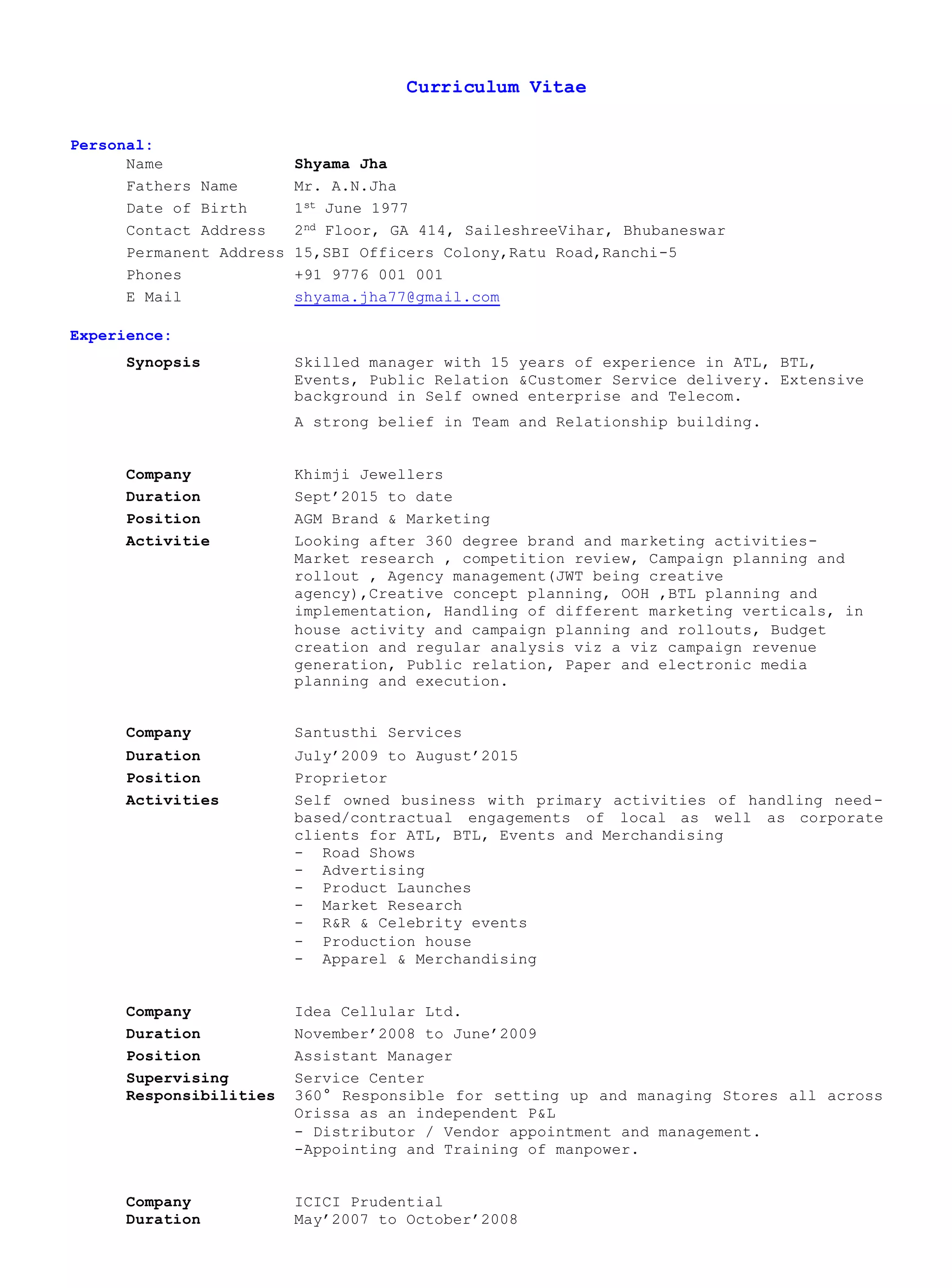 Curriculum Vitae-SJ | PDF