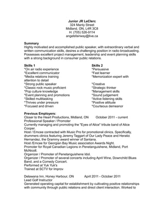 Radio Resume(1) | RTF | Golf | Sports