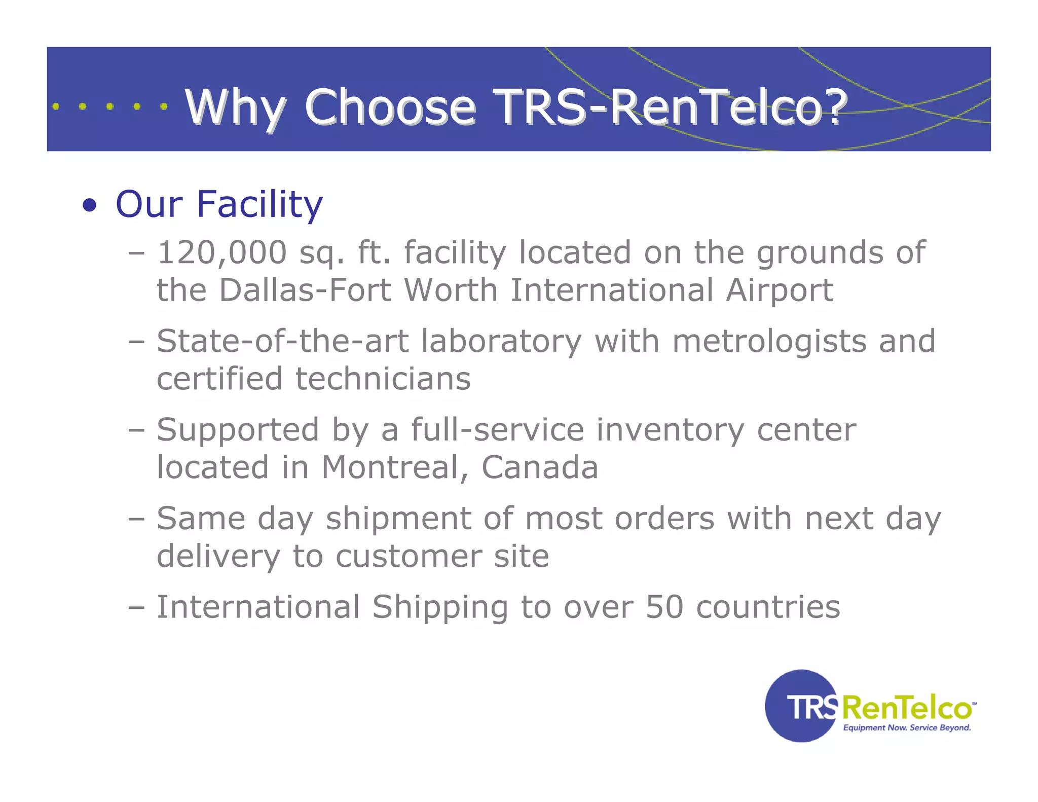 TRS-Rentelco Company profile | PPT