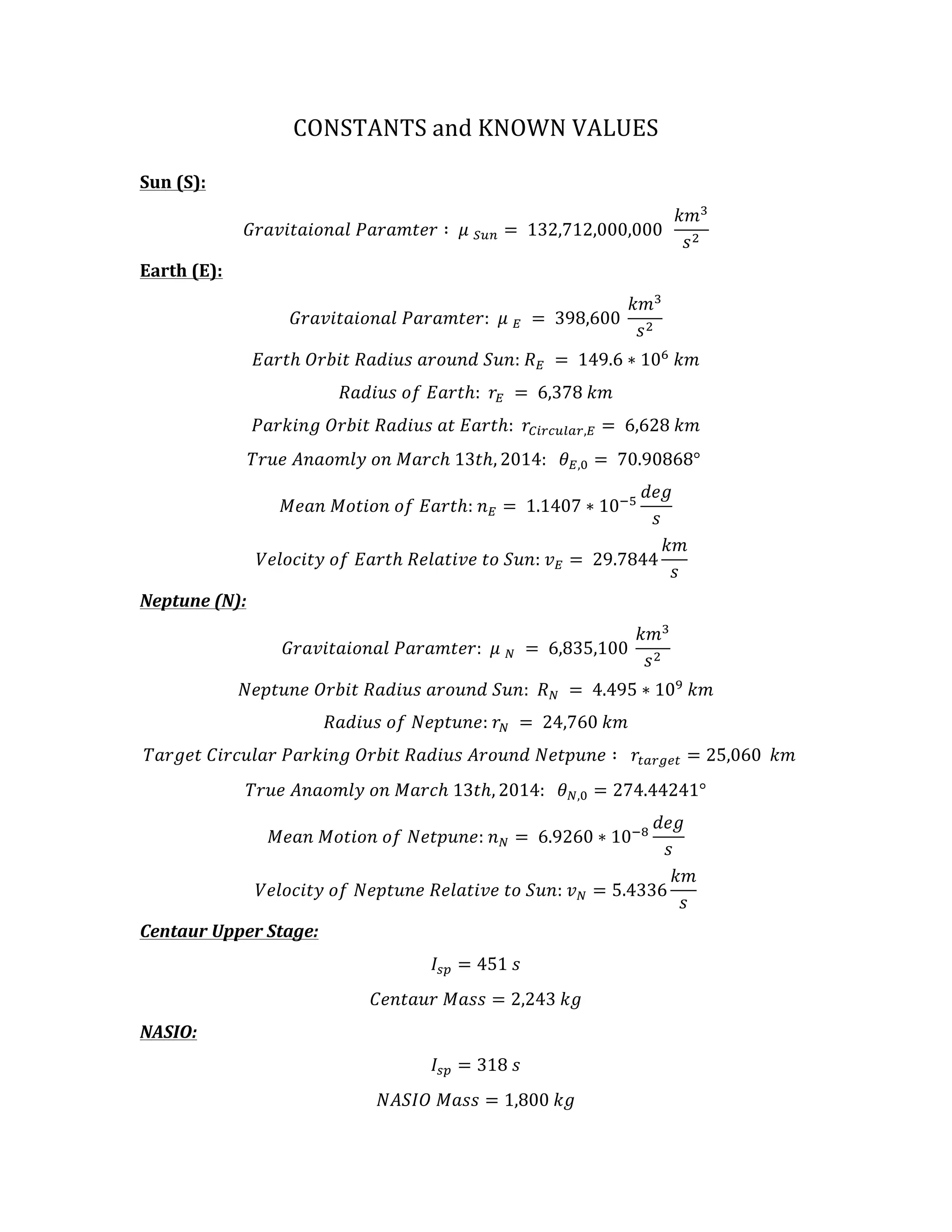 Orbital Mechanics Design Project | PDF
