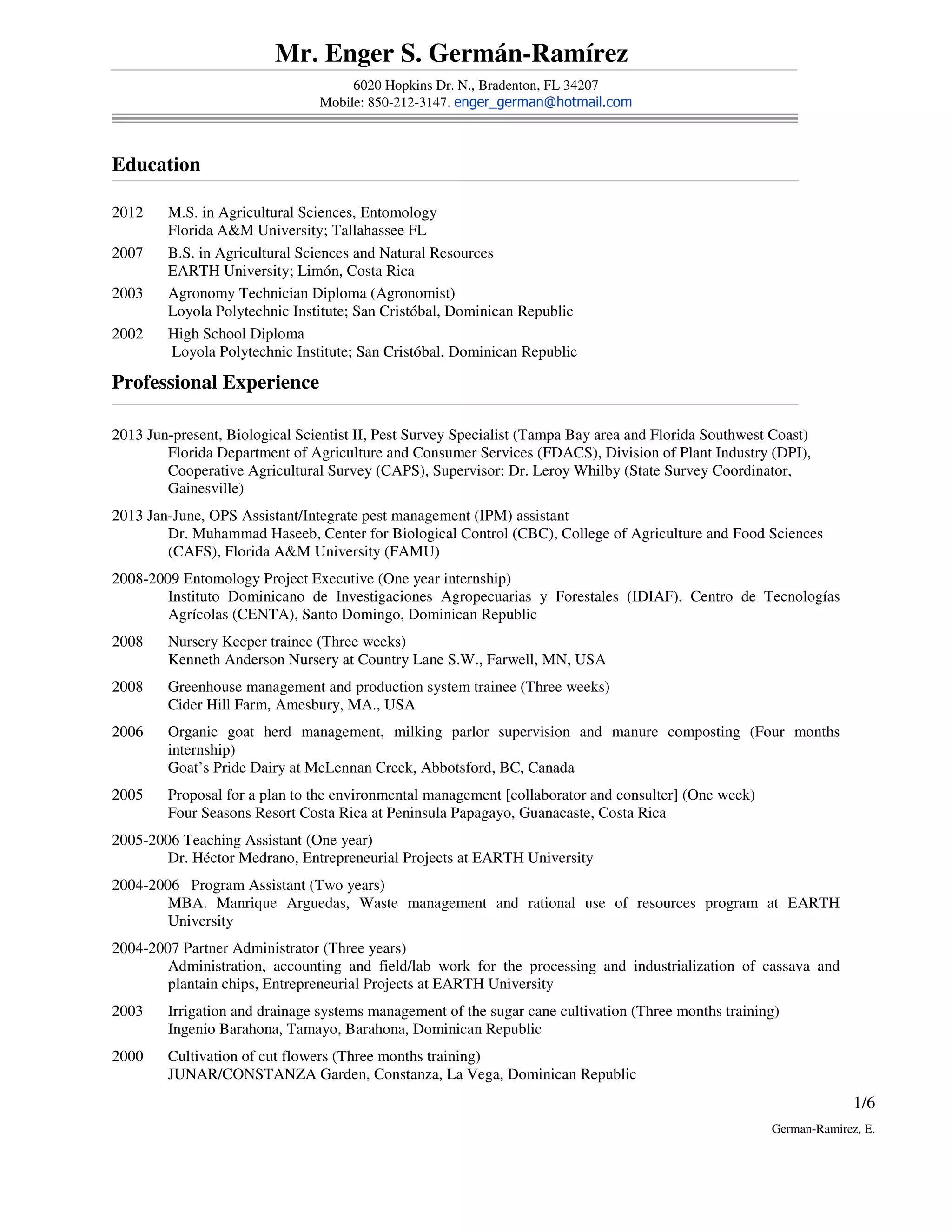 E. German-Ramirez' CV | PDF