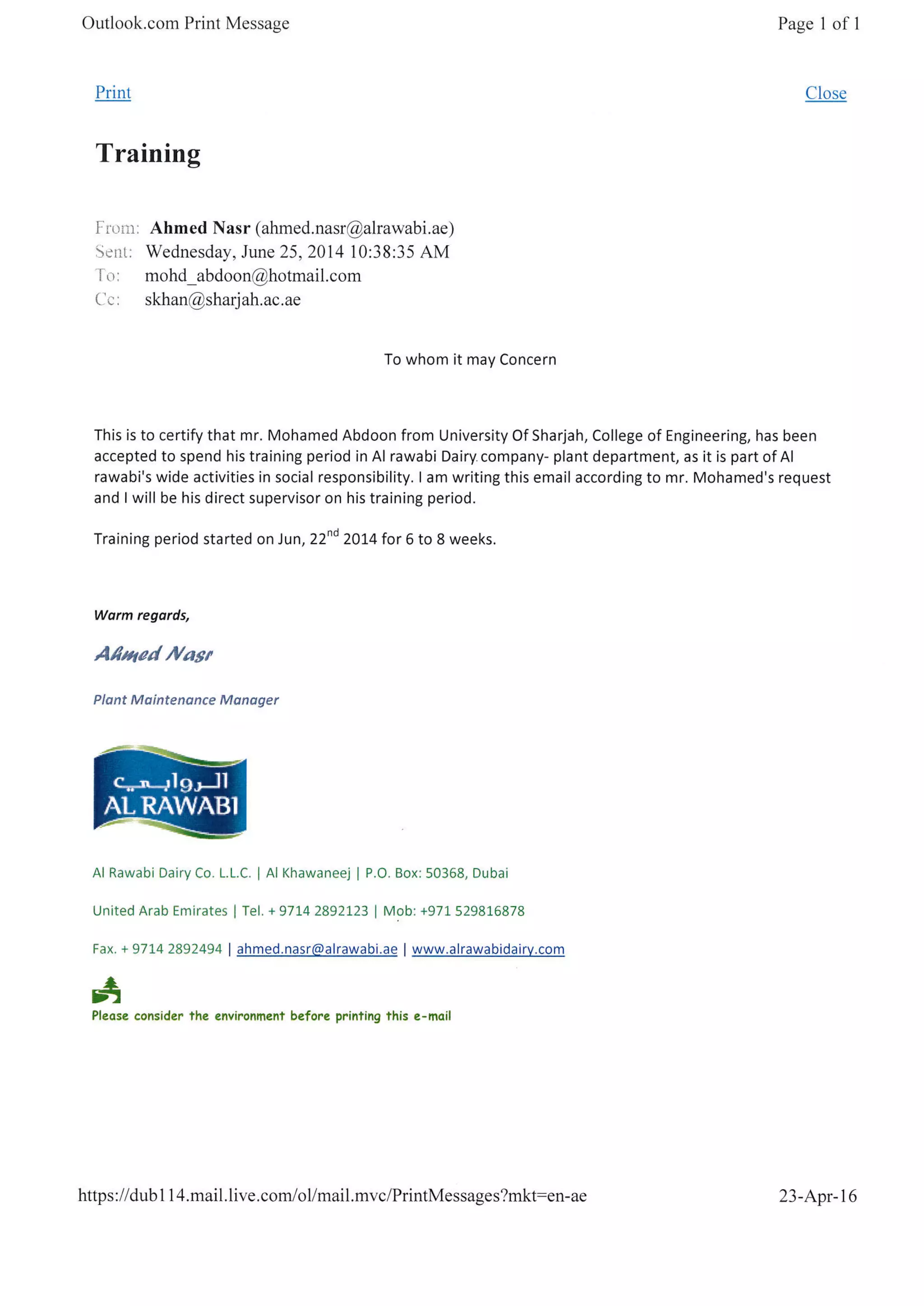 Experince letter rawabi | PDF