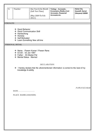 Resume Pawan All Pdf