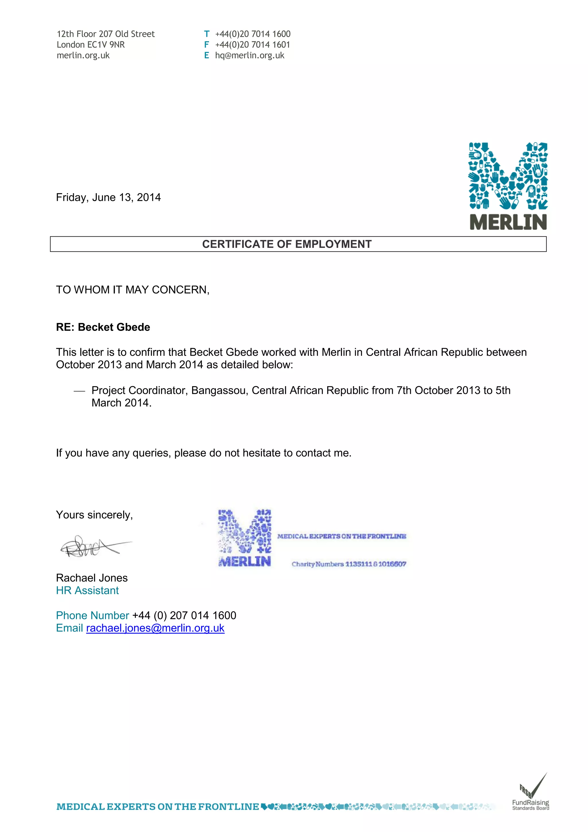 Certificate Merlin | PDF