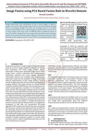 Image Fusion using PCA Based Fusion Rule in Wavelet Domain | PDF