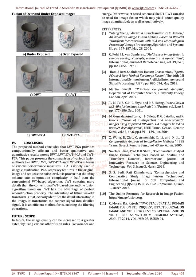 Image Fusion using PCA Based Fusion Rule in Wavelet Domain | PDF