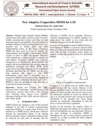 New Adaptive Cooperative-MIMO for LTE Technology | PDF