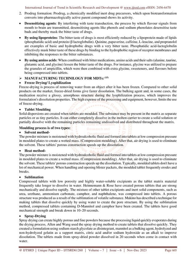 Review on “Mouth Dissolving Tablet as Fast Dissolving Drug Delivery ...