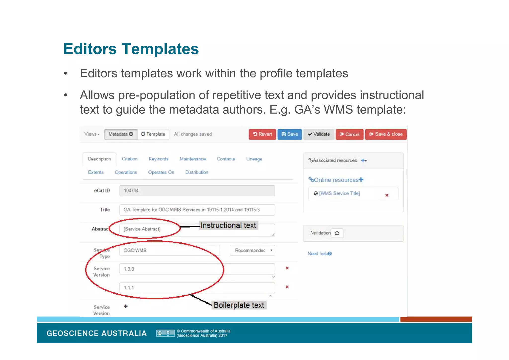 GeoNetwork metadata entry templates | PPT