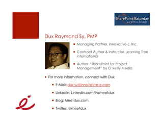 "7 Ways To Leverage SharePoint for Project Management Sucess" SPS VA ...