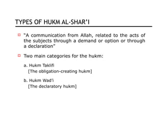 Introduction to Usul Fiqh : al hukm al-sharii | PPT