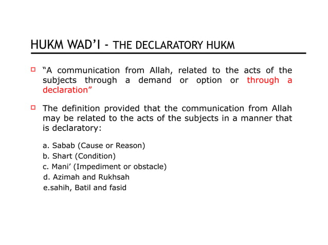 Introduction to Usul Fiqh : al hukm al-sharii | PPT | Islam | Religion ...