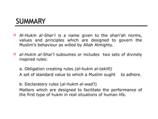 Introduction to Usul Fiqh : al hukm al-sharii | PPT