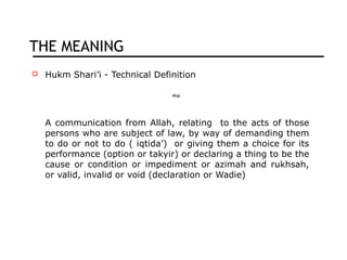 Introduction to Usul Fiqh : al hukm al-sharii | PPT