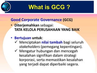 GCG Principles _Training "FRAUD & INVESTIGATIVE AUDITING". | PPT