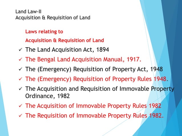 7a.Land Law-2 Acquisition & Requisition of Land (1).ppt | Developmental ...
