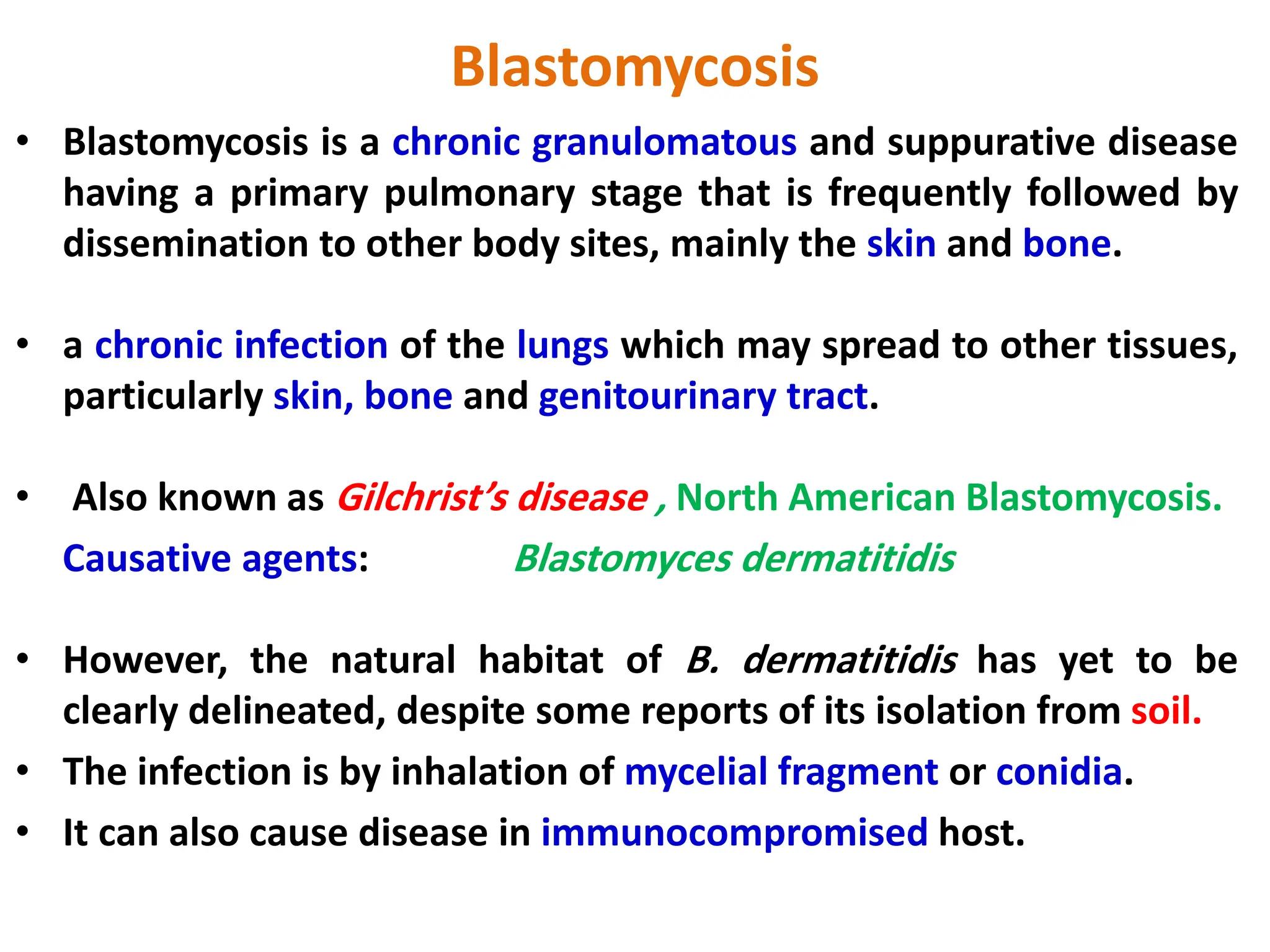 Histoplasmosis and Blastomycosis: Systemic mysosis | PDF
