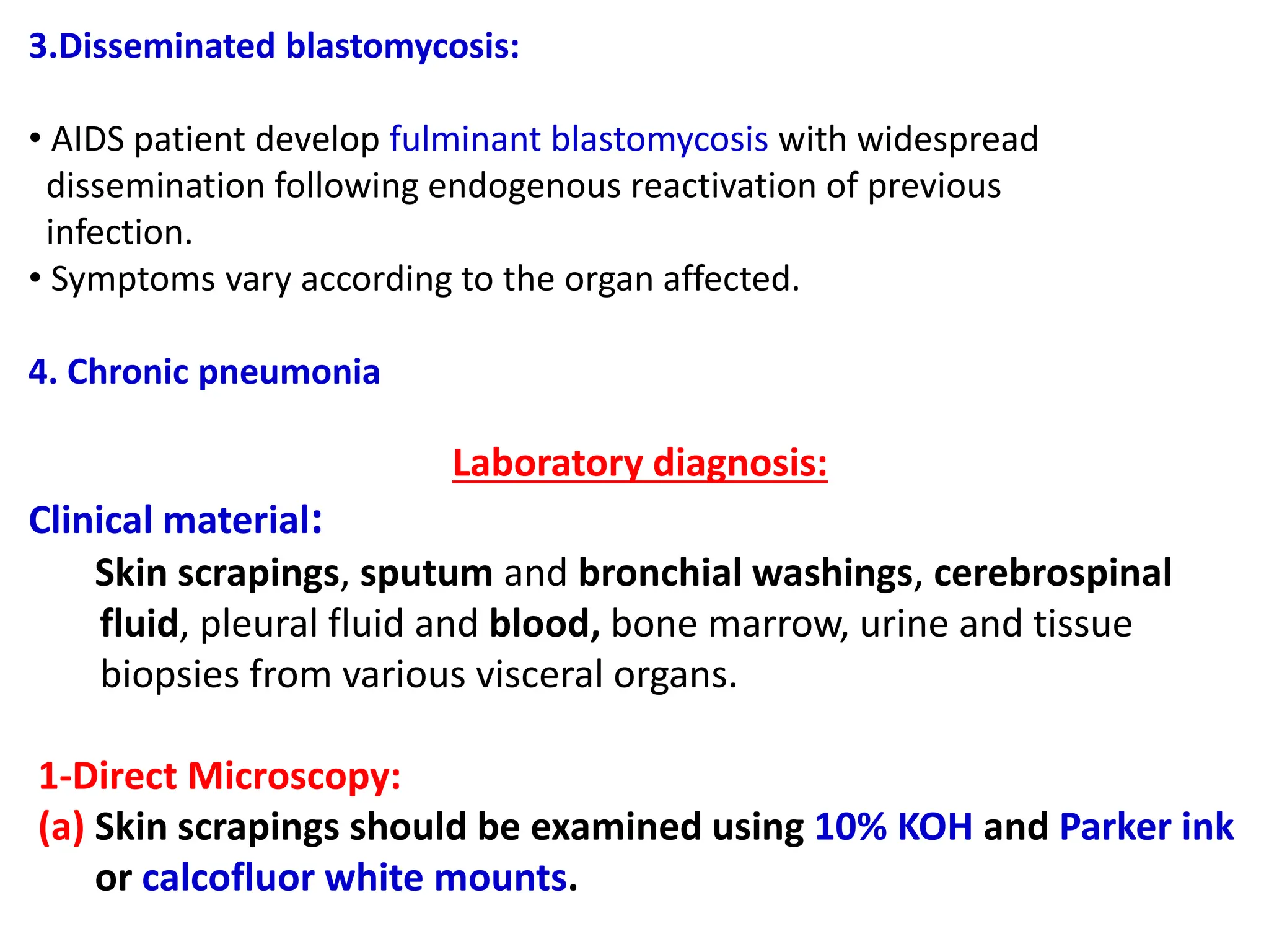 Histoplasmosis and Blastomycosis: Systemic mysosis | PDF