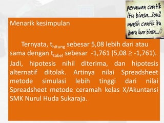 teknik analisis komparasi sampel kecil | PPTX