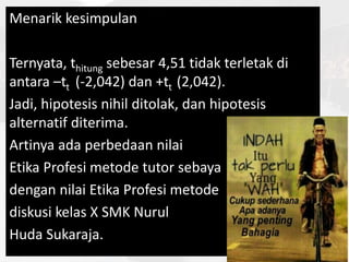 teknik analisis komparasi sampel kecil | PPTX