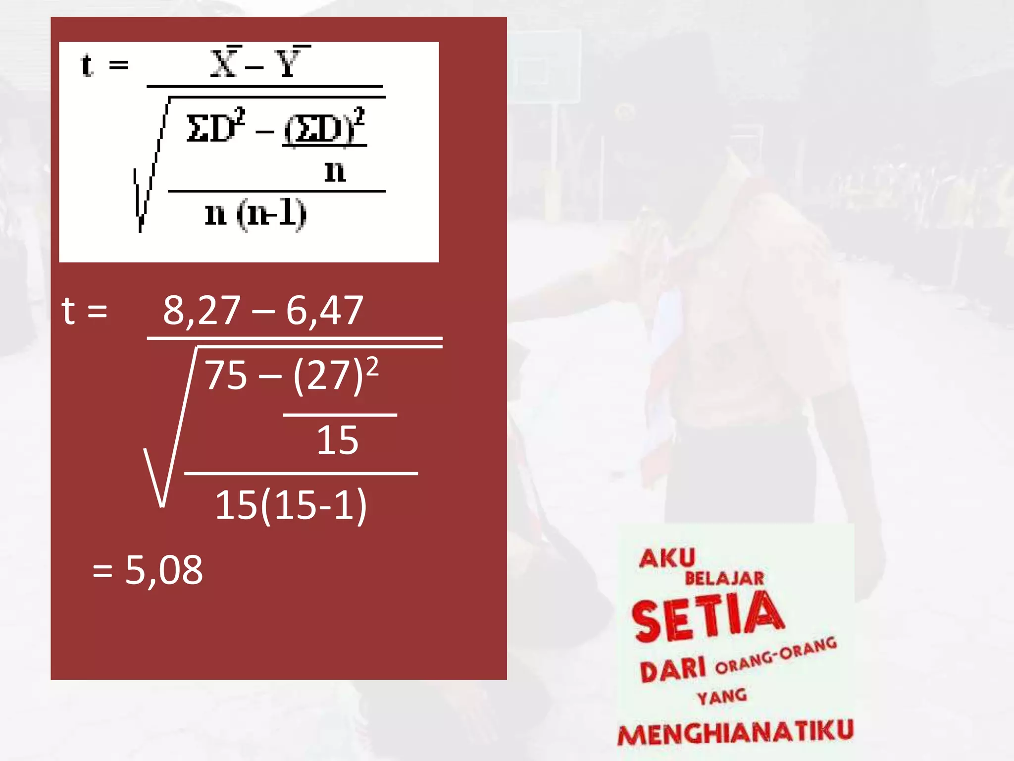 7a teknik analisis komparasi sampel kecil | PPTX