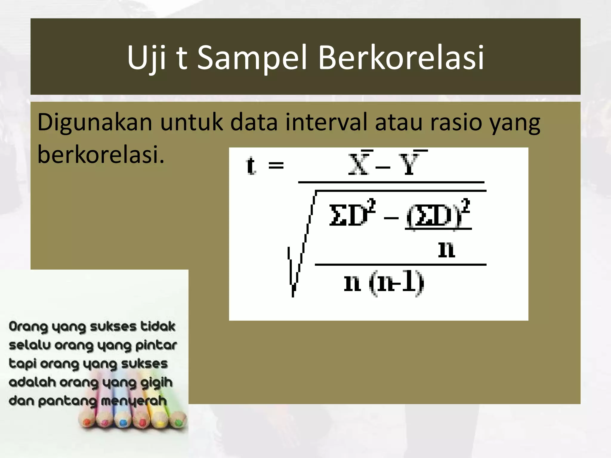 7a teknik analisis komparasi sampel kecil | PPTX