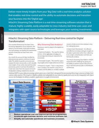 Hitachi Streaming Data Platform_v8 | PDF