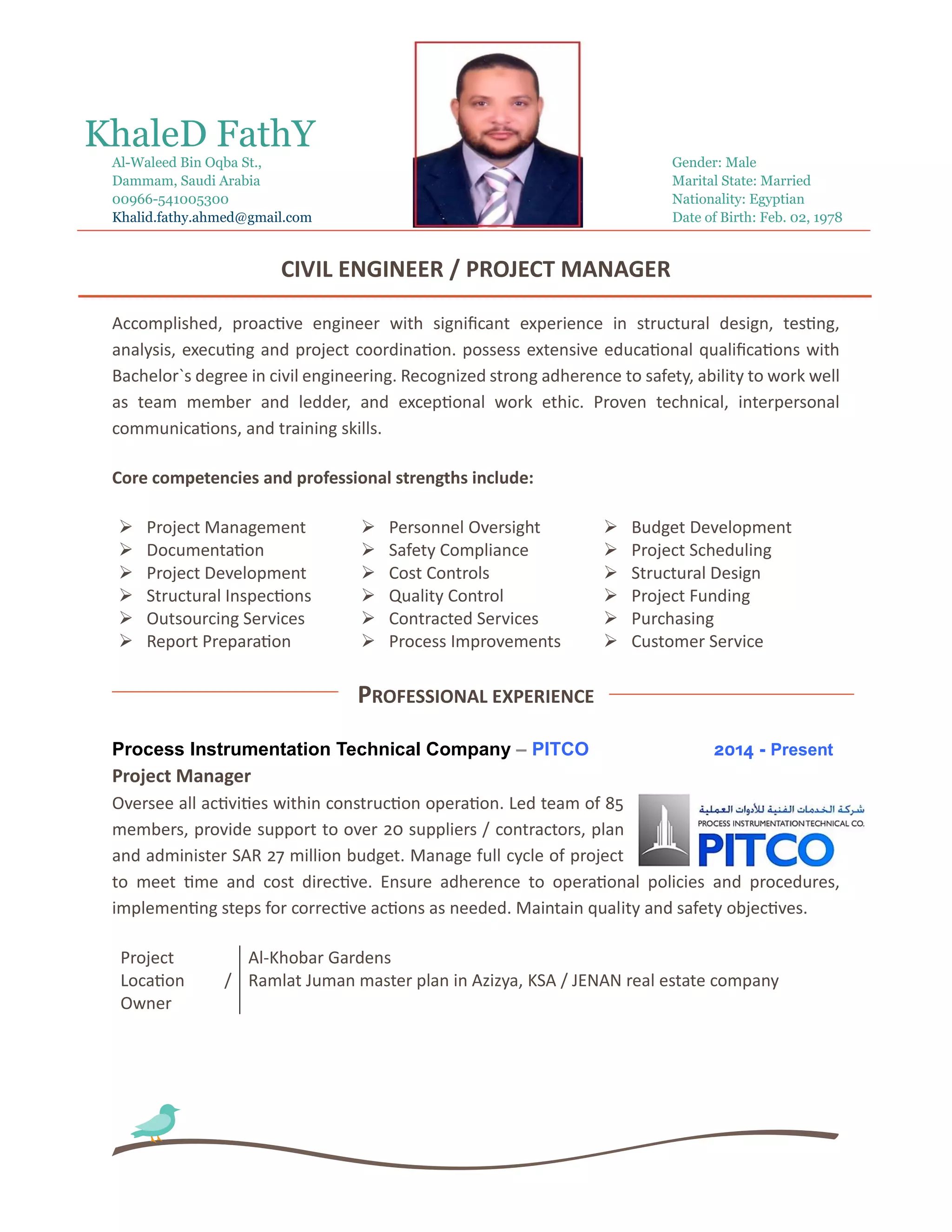 CIVIL ENGINEER-PROJECT MANAGER | PDF