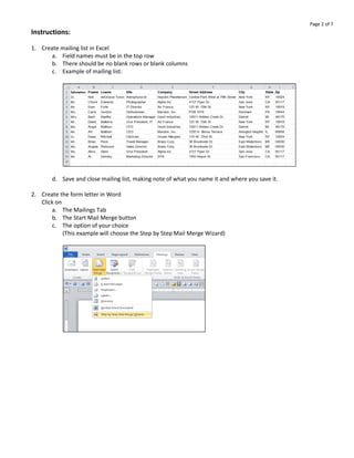Office 2010 Mail Merge With Word and Excel by Jandy Warner | PDF