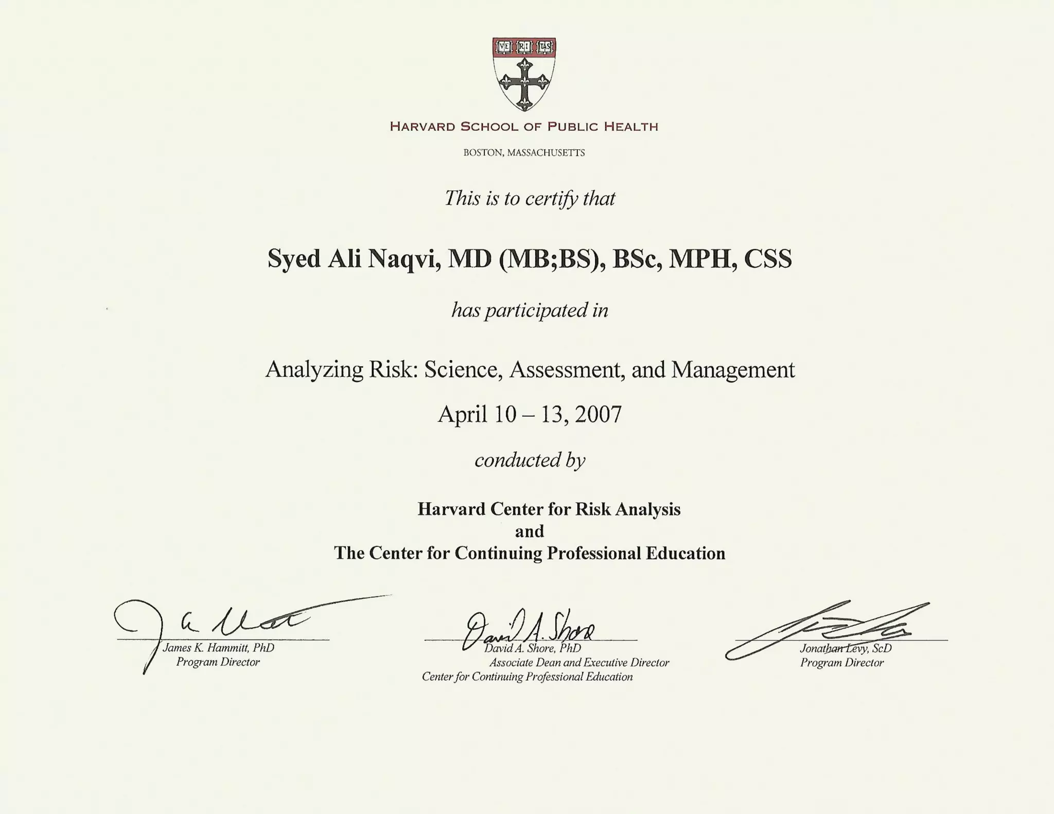 Harvard Public Health Certificate | PDF