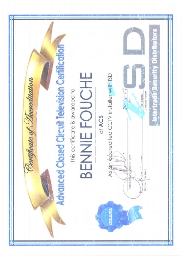 ACS ISD Advanced CCTV Accreditation certificate | PDF