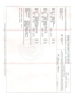 Mercury University Transcript | PDF