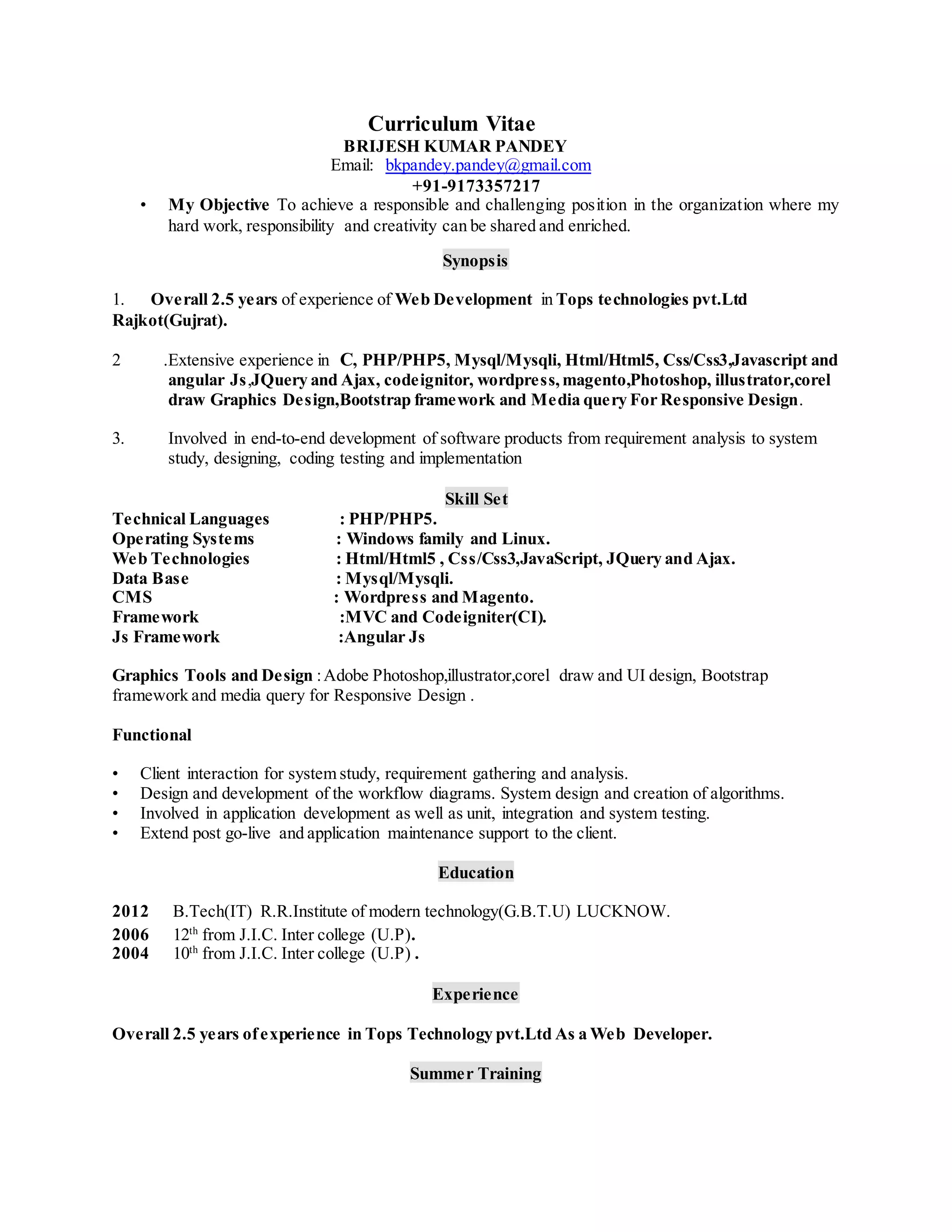 Brijesh_CV(1) | DOCX