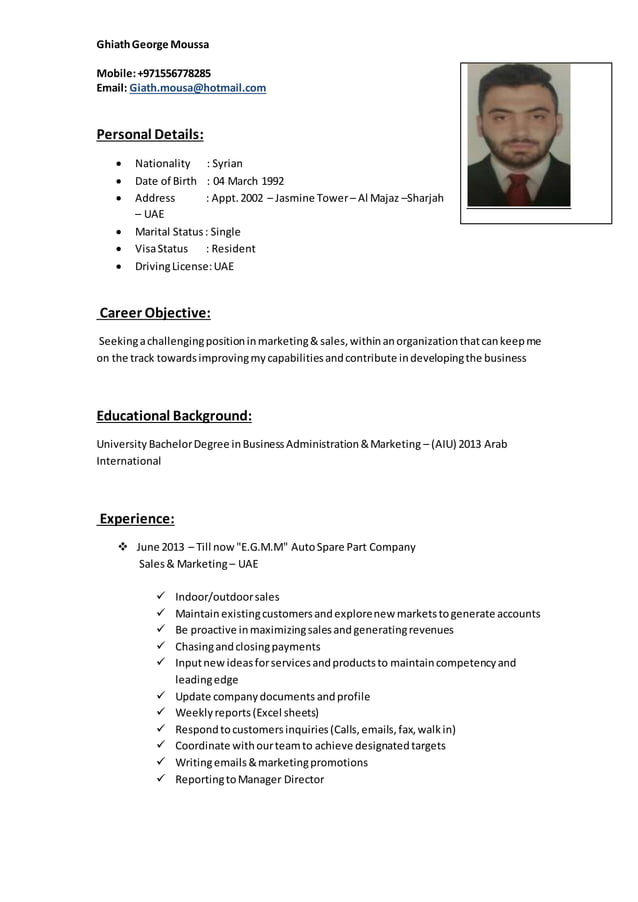 Giath Mousa CV | PDF