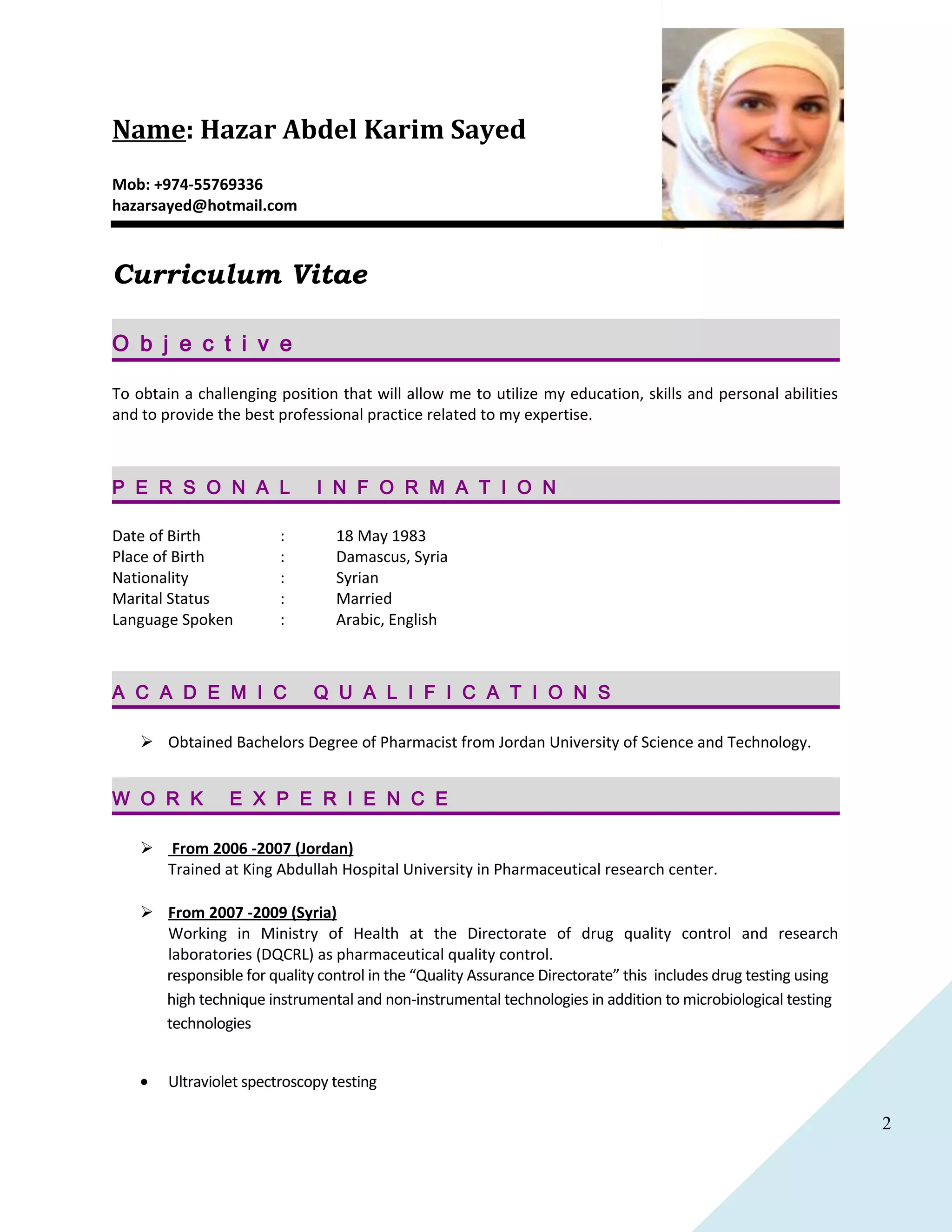 Quality Control Hazar CV 2014 | PDF