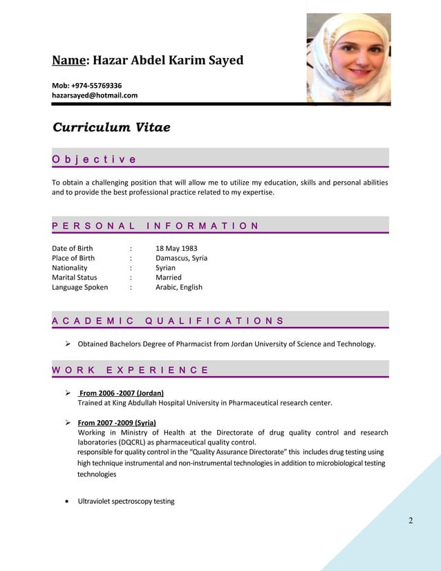 Quality Control Hazar CV 2014 | DOC