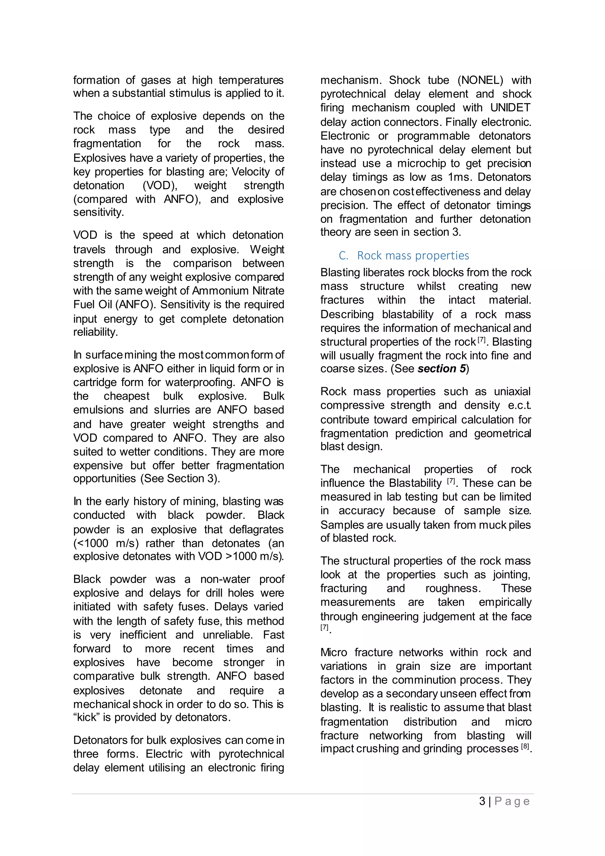 Control and Prediction of Blast Fragmentation and It's effect on the ...