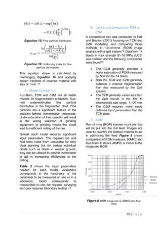Control and Prediction of Blast Fragmentation and It's effect on the Comminution Process | DOCX