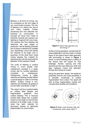 Control and Prediction of Blast Fragmentation and It's effect on the Comminution Process | DOCX