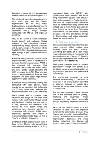 Control and Prediction of Blast Fragmentation and It's effect on the Comminution Process | DOCX