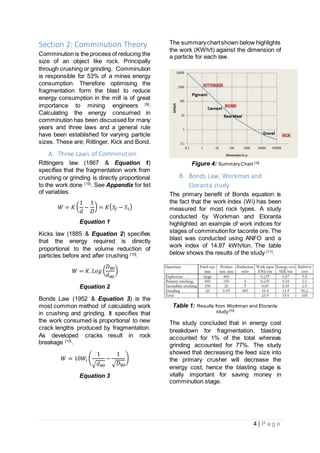 Control and Prediction of Blast Fragmentation and It's effect on the Comminution Process | DOCX