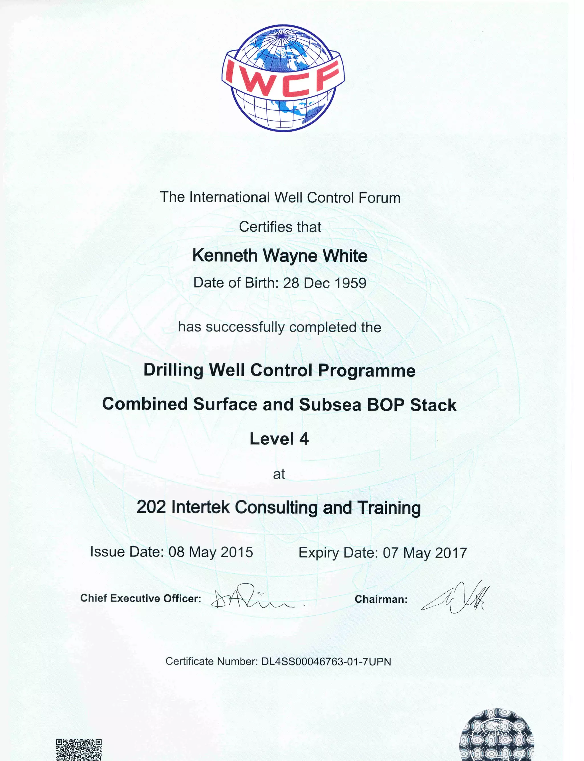 IWCF Certificate | PDF