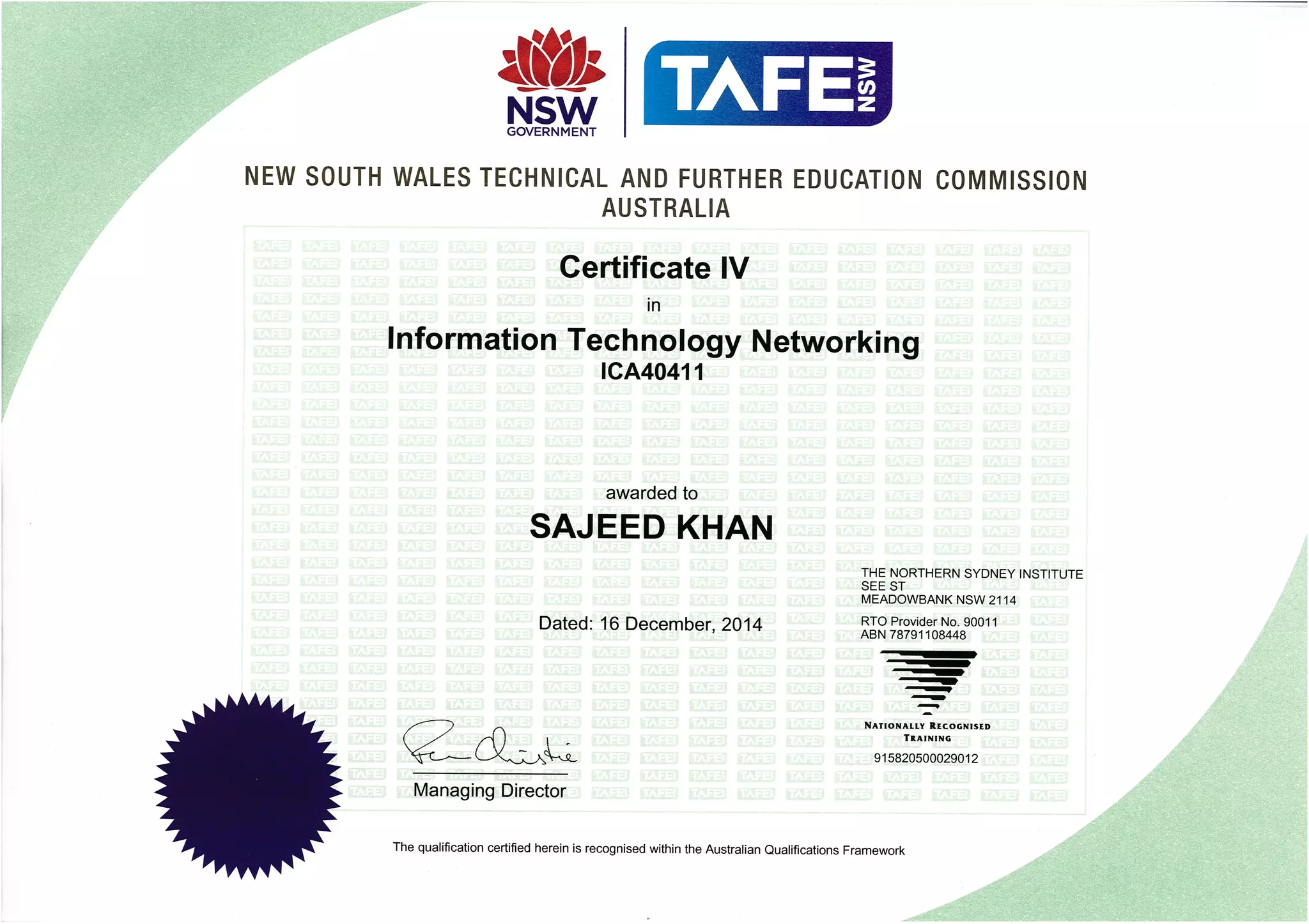 TAFE Cert IV | PDF