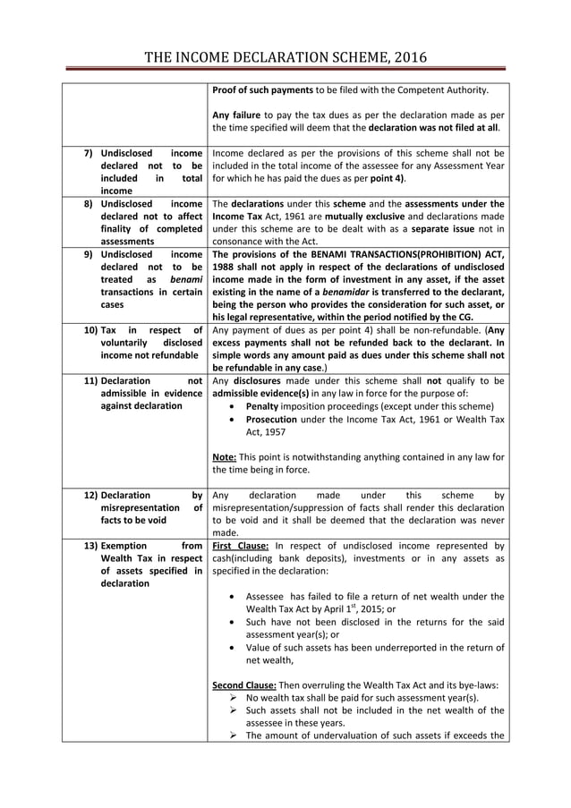 THE INCOME DECLARATION SCHEME, 2016 | PDF | Business Accounting ...
