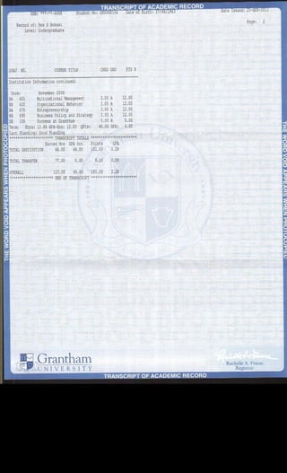 Official Graduate Transcripts | PDF