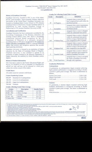 Official Graduate Transcripts | PDF