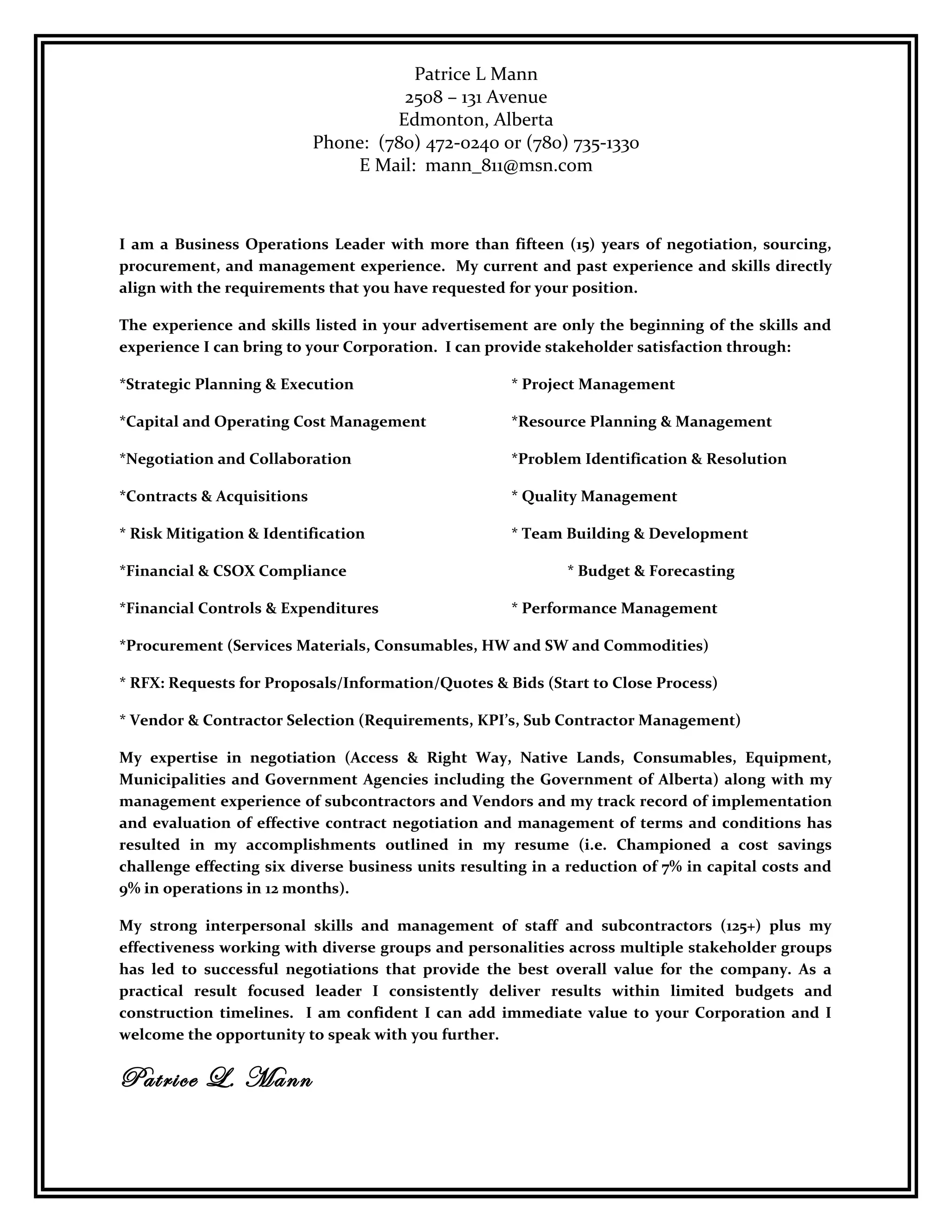 Resume and Cover Letter Combined rev 1 | DOC