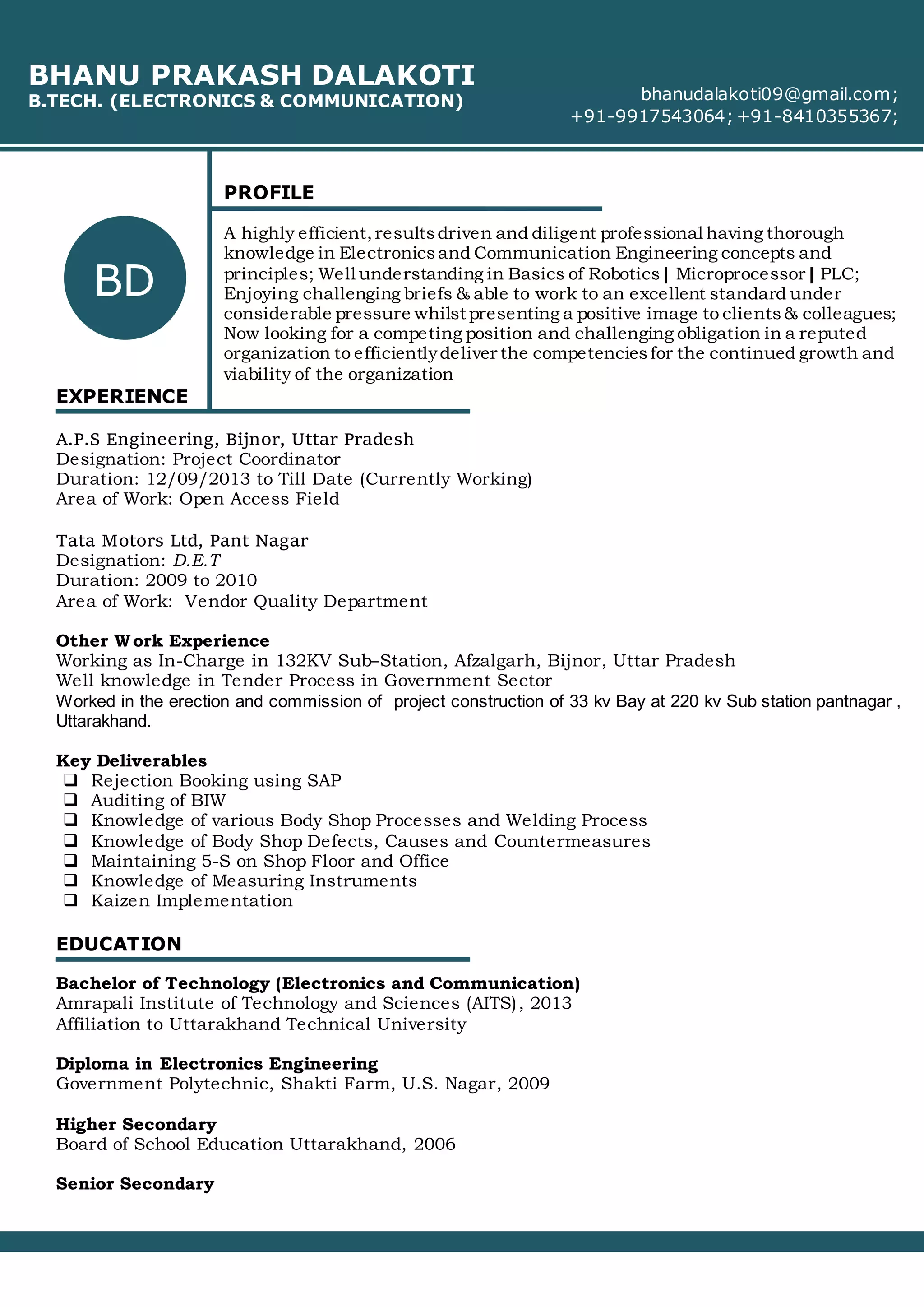 Bhanu Prakash Dalakoti_Resume_ | DOCX